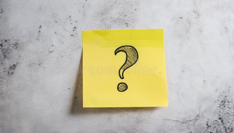 Sticky Note with Question Mark on Light Backdrop Stock Illustration ...