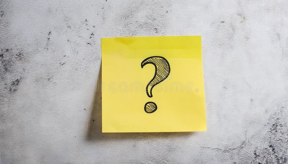 Sticky Note with Question Mark on Light Backdrop Stock Illustration ...