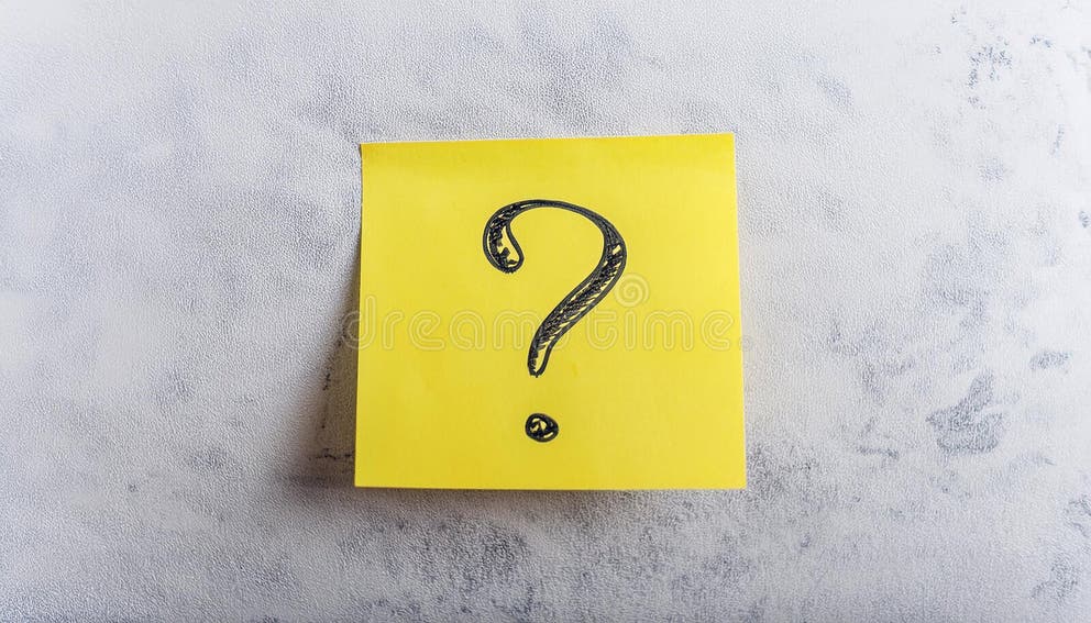 Sticky Note with Question Mark on Light Backdrop Stock Illustration ...