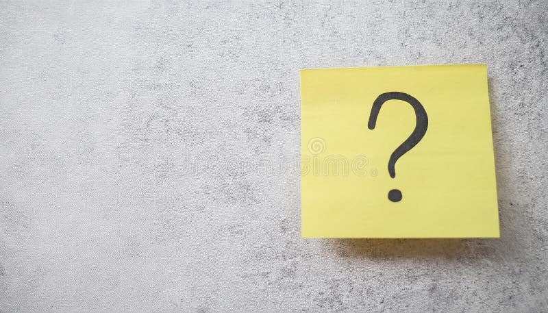 Sticky Note with Question Mark on Light Backdrop Stock Illustration ...