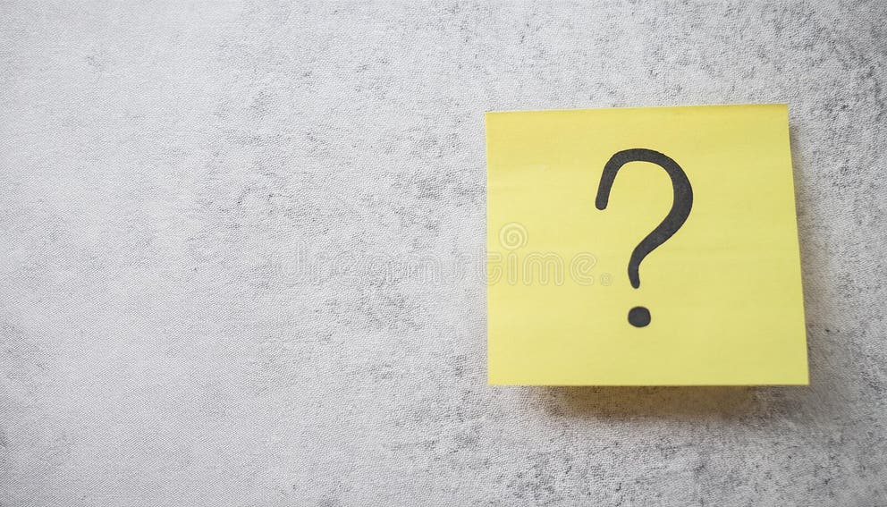 Sticky Note with Question Mark on Light Backdrop Stock Illustration ...