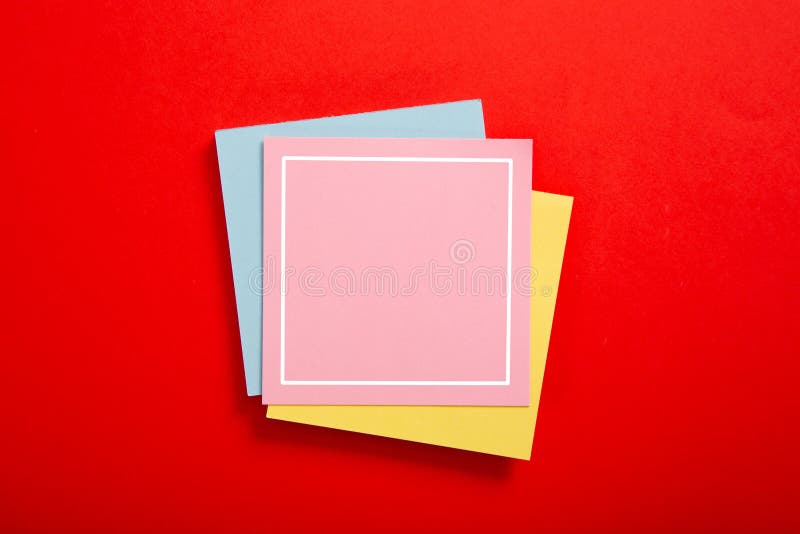 Sticky Note on Red Background Stock Image - Image of blank, white ...