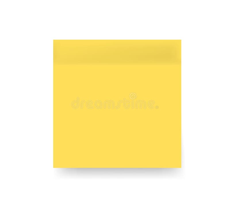 Sticky Note Reminder. Yellow Realistic Blank Sticker. Vector Memo Paper ...