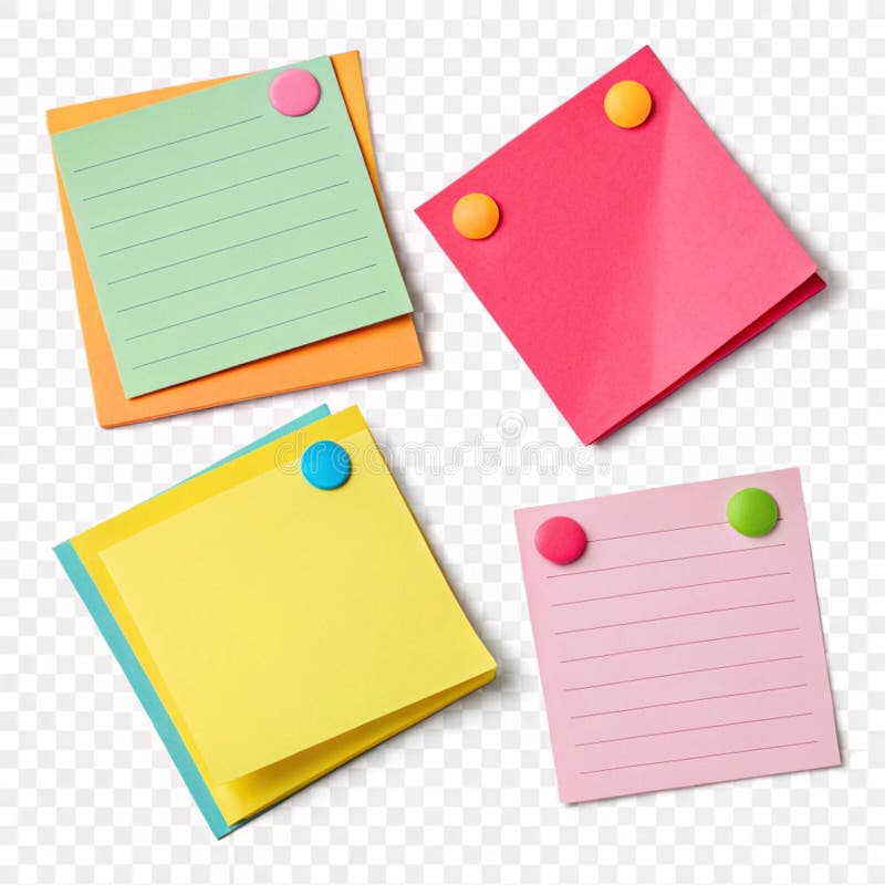 Sticky Note Set Isolated on Transparent Background Stock Illustration ...