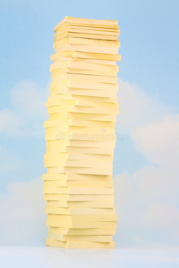 Sticky Note Sky Tower stock image. Image of clouds, blue - 3392581