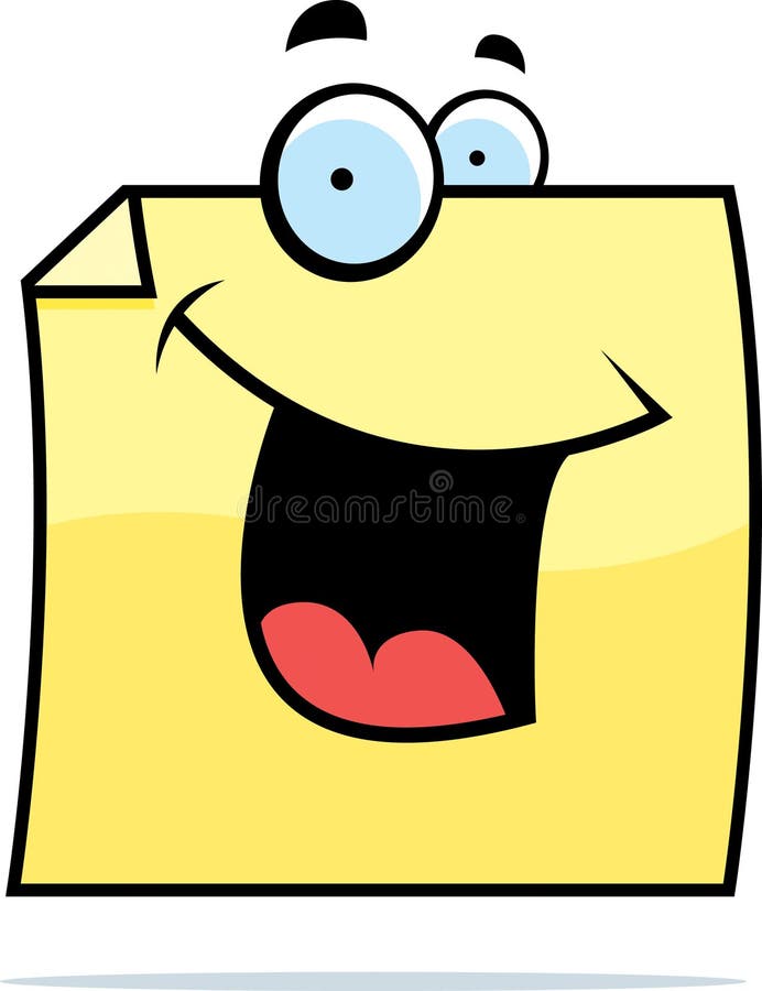 Sticky Note Smiling stock vector. Illustration of cartoon - 11832447