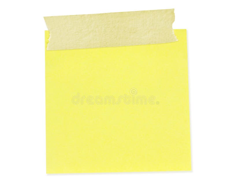 Sticky Note with Tape (Path Included) Stock Photo - Image of blank ...