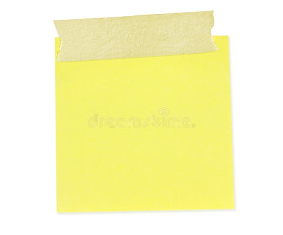Sticky Note with Tape (Path Included) Stock Photo - Image of blank ...