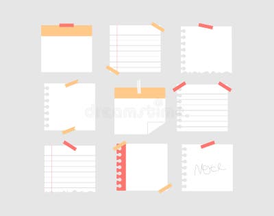Sticky Note Tape Vector Set Stock Illustration - Illustration of yellow, premium: 257123791
