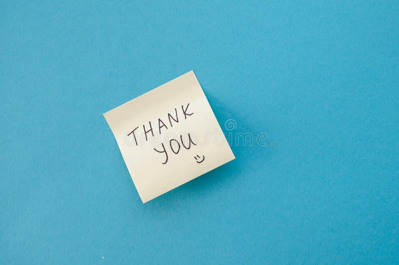 Sticky Note with Text Thank You. with Happy Smiley Face Motivational ...