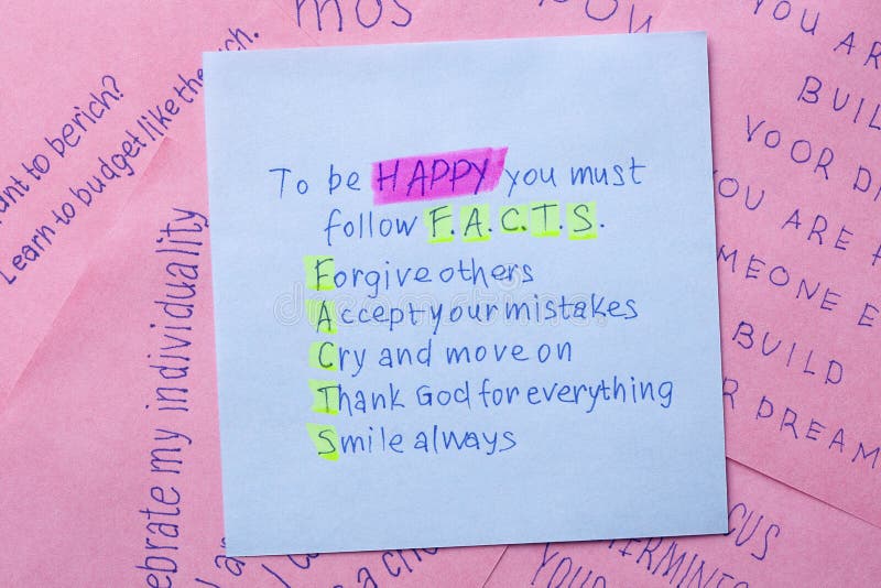 Sticky Note with Text To Be Happy You Must Stock Image - Image of ...