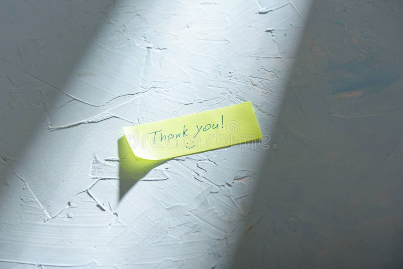 Sticky Note with Thank You on a Textured Background. Stock Image ...