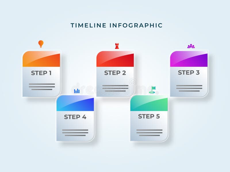 Sticky Note Timeline Infographic Elements. Stock Illustration ...