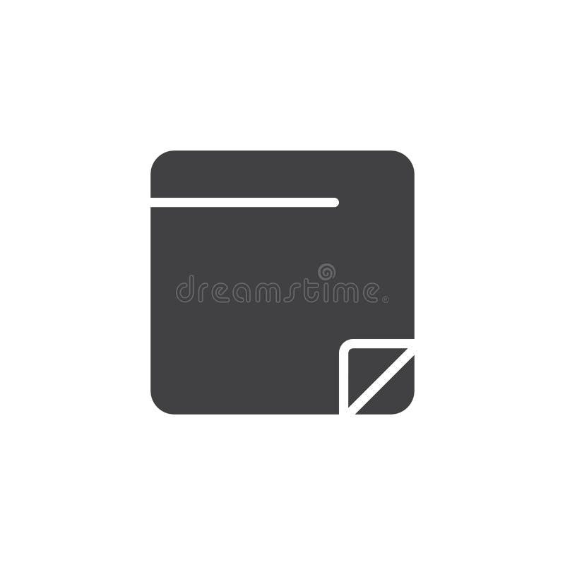 Sticky Note Icon , Solid Logo Illustration, Pictogram Isol Stock ...