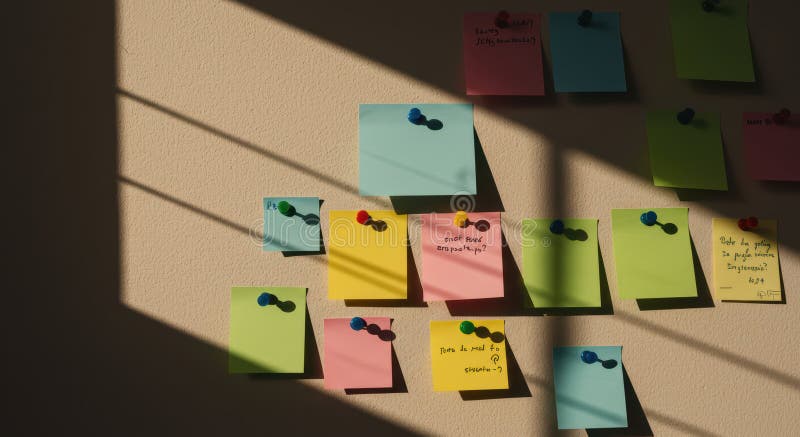 Sticky Note on Wall stock illustration. Illustration of note - 381503484