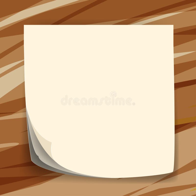 Sticky Note on Wood Broad Vector Eps10 Stock Vector - Illustration of ...