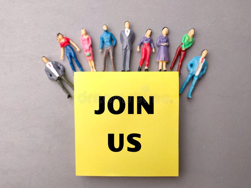 Sticky Note with the Word JOIN US. Stock Photo - Image of follow ...