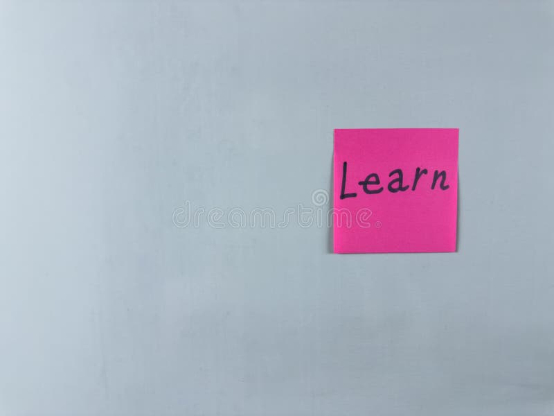 Sticky Note with the Word Learn Written on it, Placed on White ...