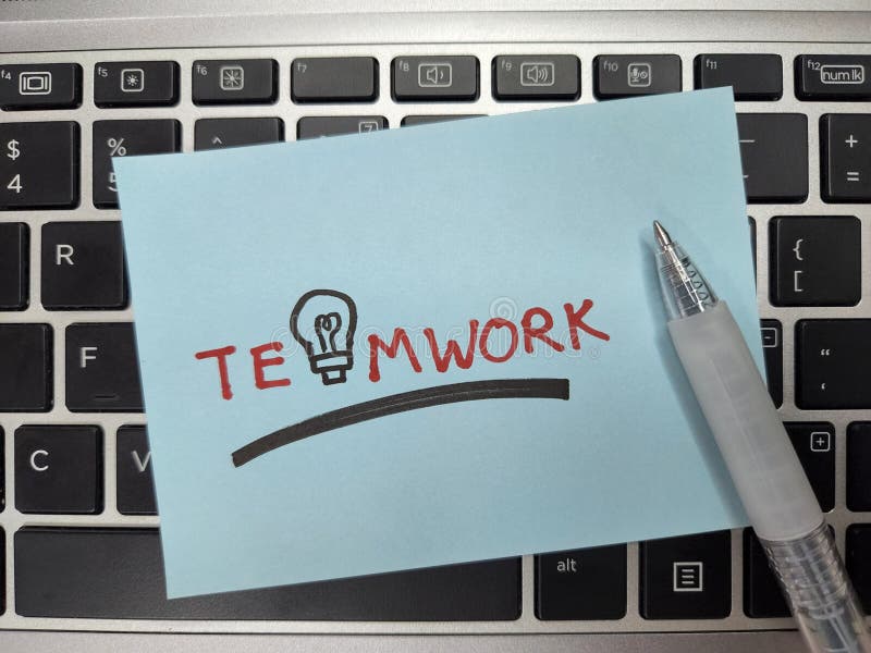 A Sticky Note with the Word Teamwork. Stock Image - Image of ...