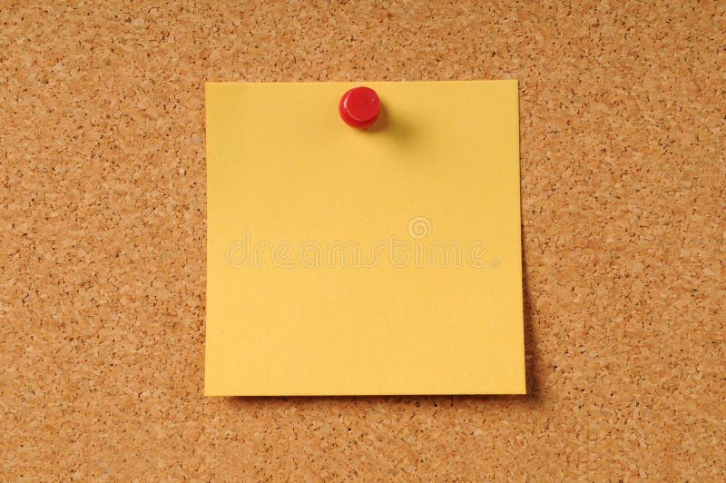 Sticky Notepad on Cork Board Stock Image - Image of message, thumbtack ...