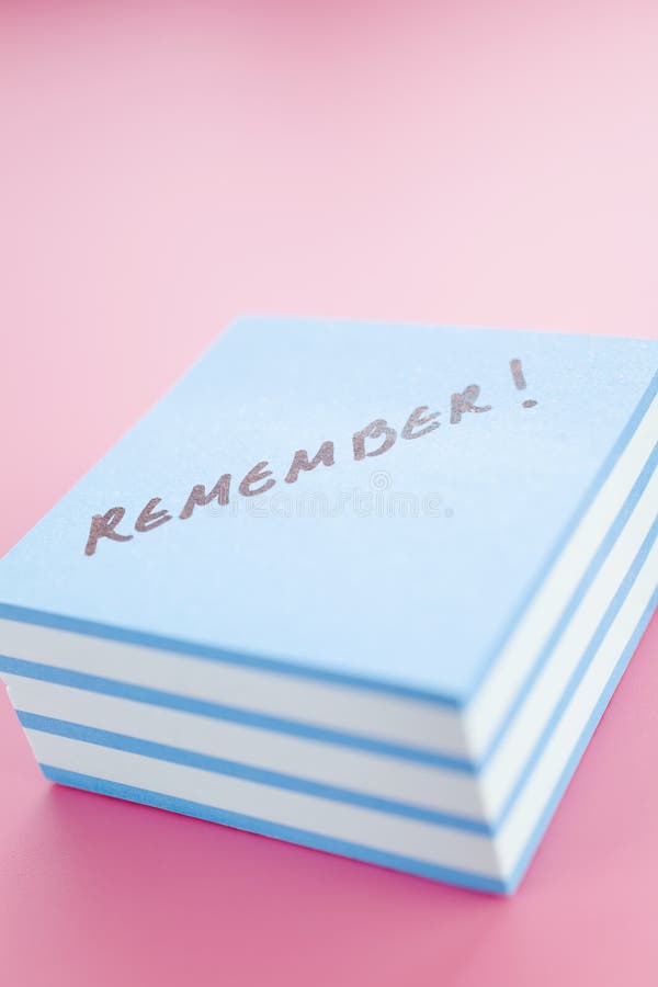 Remember on sticky note stock image. Image of sticky - 20797667