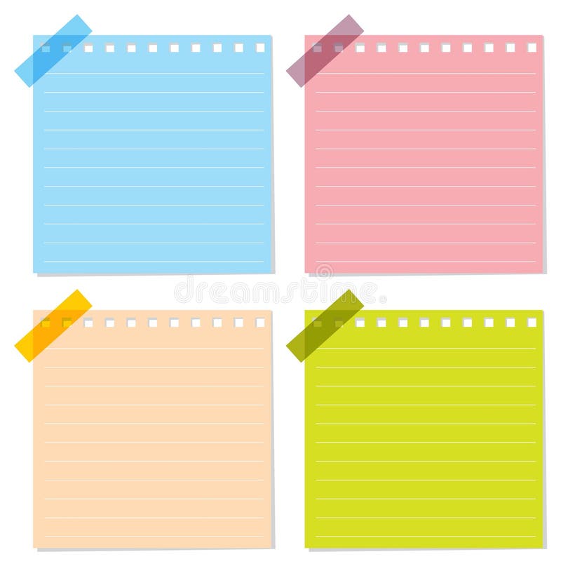 Sticky Notes with Adhesive Tape Stock Vector - Illustration of ...