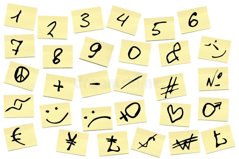 Sticky notes with Alphabet stock illustration. Illustration of pattern ...