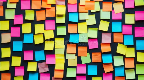 Sticky Notes Arranged on a Chalkboard Backdrop Stock Illustration ...