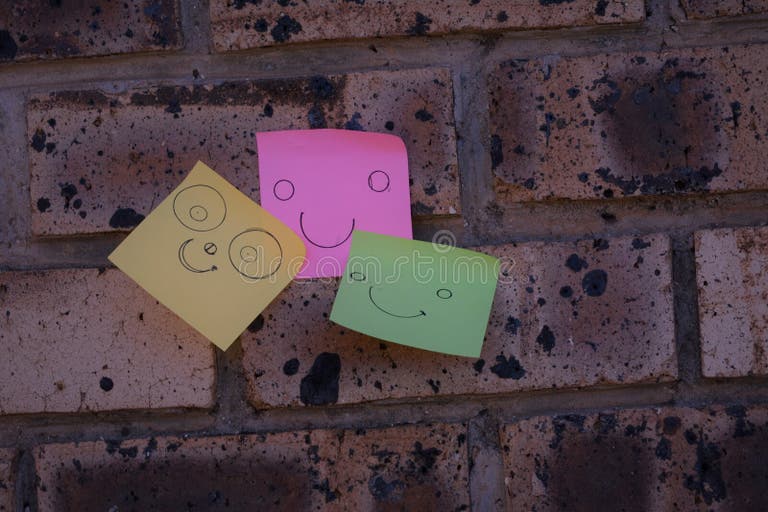 Sticky Notes Been Stack on a Wall. Stock Image - Image of wallout ...