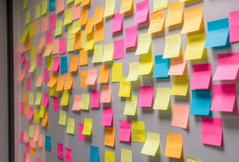 Sticky Notes Board. Generate Ai Stock Image - Image of notepad, message ...