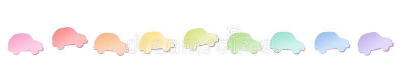 Sticky Notes Cars Colored Line Stock Vector - Illustration of reminder ...