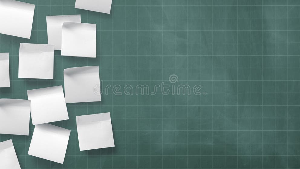 Sticky Notes on a Chalkboard Stock Photo - Image of organizer ...