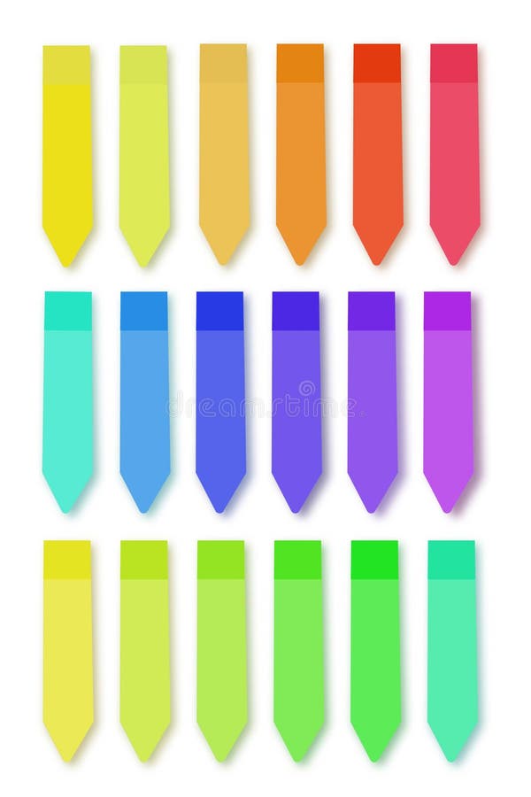 Sticky Notes. Collection of Colorful Vector Sticky Notes, Transparent ...