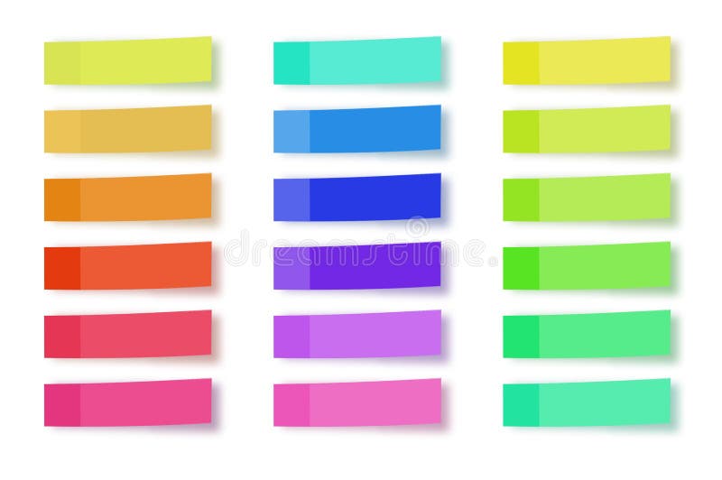 Sticky Notes. Collection of Colorful Vector Sticky Notes, Transparent ...