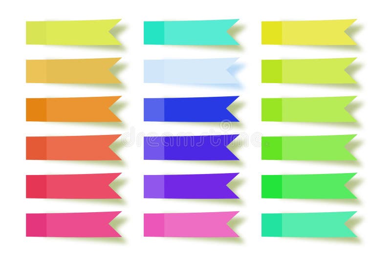 Sticky Notes. Collection of Colorful Vector Sticky Notes, Transparent ...