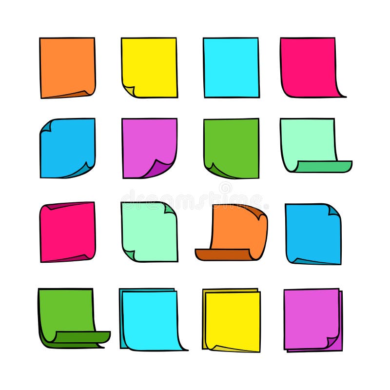 Sticky Notes Collection-01 stock vector. Illustration of hand - 84080212