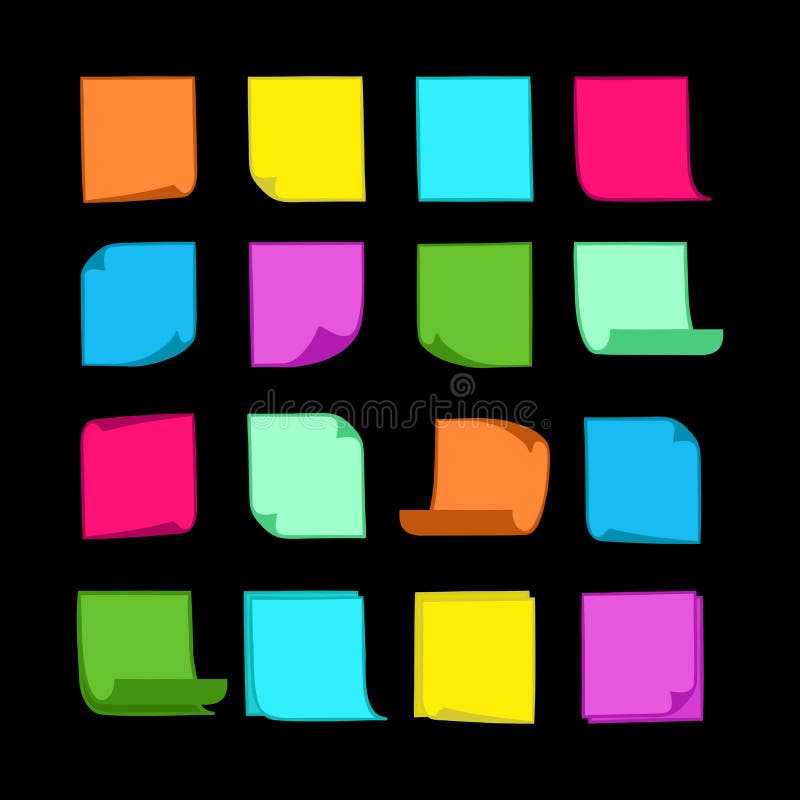 Sticky Notes Collection-06 stock vector. Illustration of colorful ...