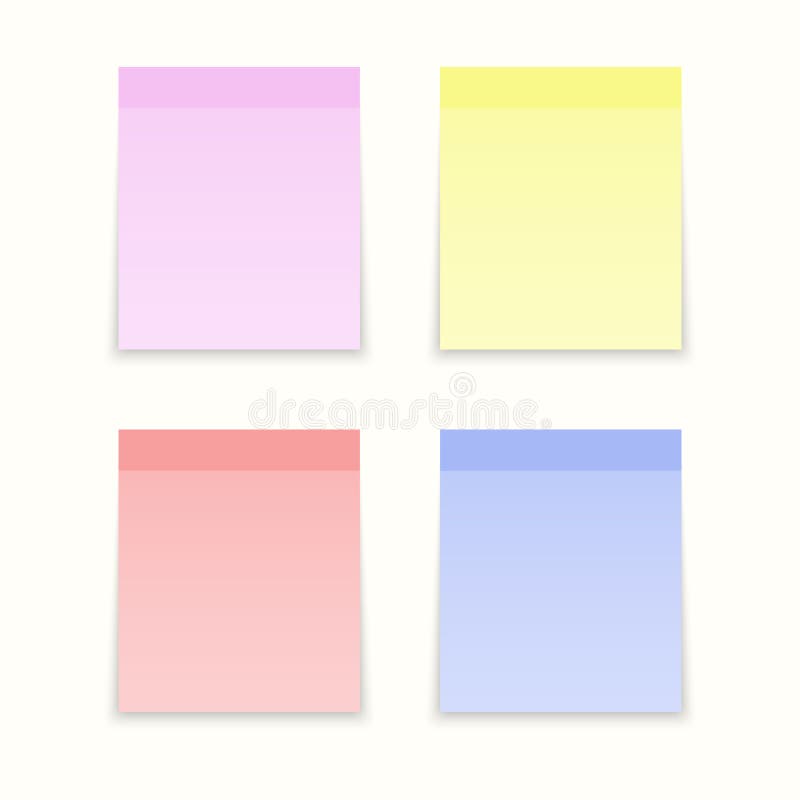 Sticky Notes Colored Papers. Stock Vector - Illustration of adhesive ...