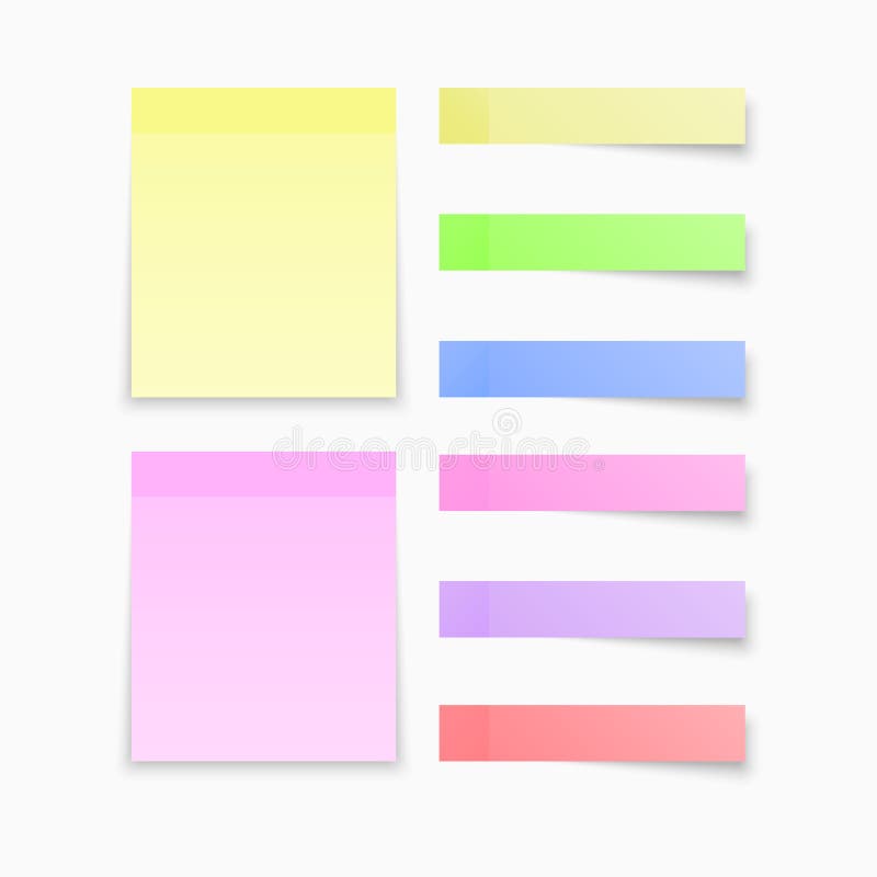 Sticky Notes Colored Papers. Stock Vector - Illustration of template ...