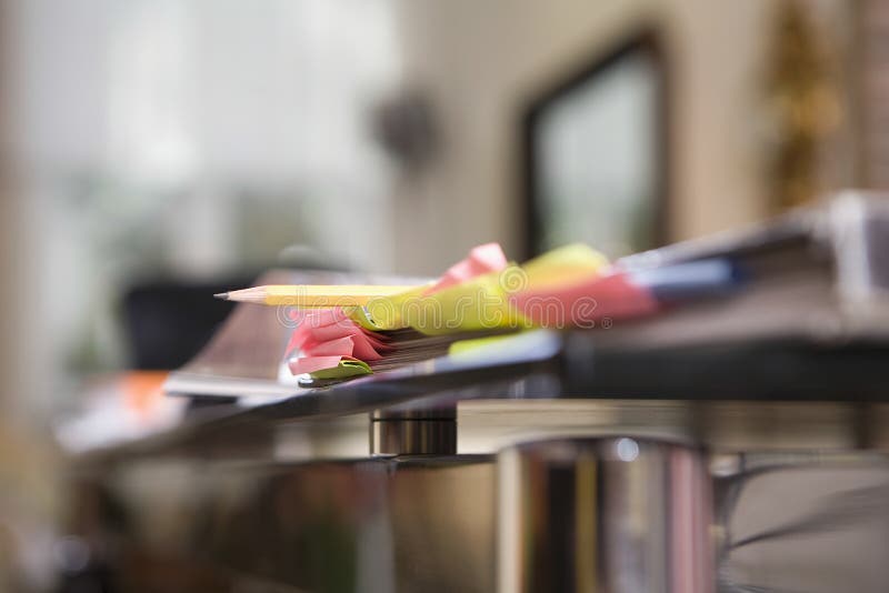Sticky Notes on Desk stock photo. Image of furniture - 33895016