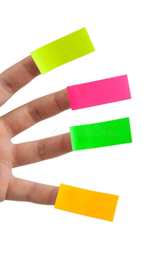 Sticky notes and fingers stock photo. Image of finger - 18982154