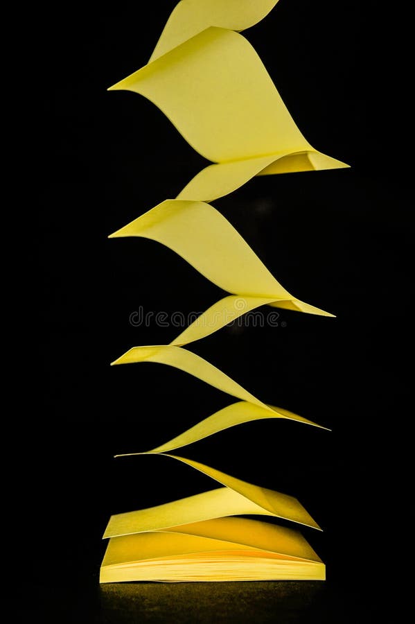 Sticky Notes Flying Up Off the Pad Stock Image - Image of design ...