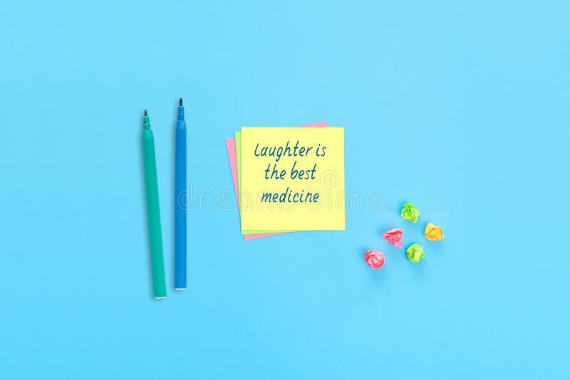 Sticky Notes with Handwritten Text Laughter is the Best Medicine Stock ...