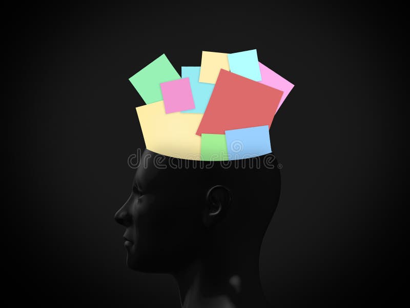 Human Head and Puzzle Pieces Stock Illustration - Illustration of ...