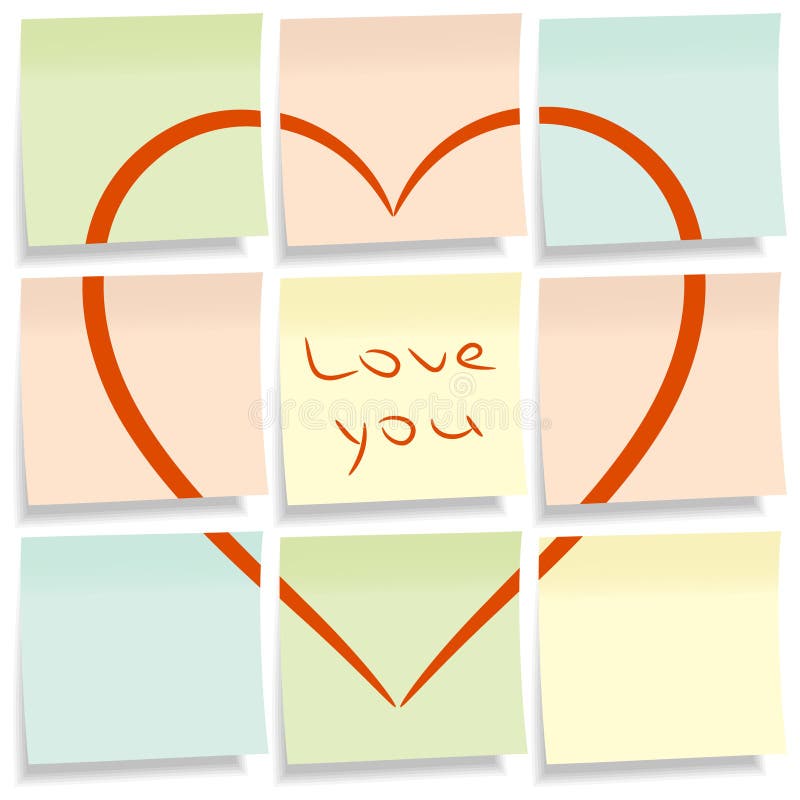 Sticky Notes With Heart. Picture Image: 19958489