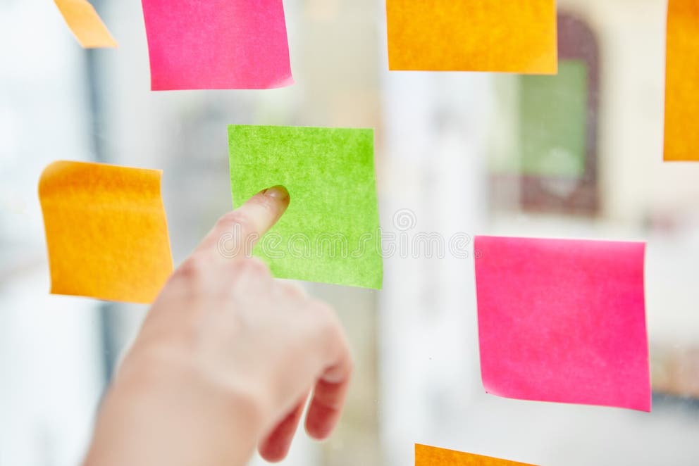 Sticky Notes Helping in Decision Making Stock Photo - Image of workshop ...