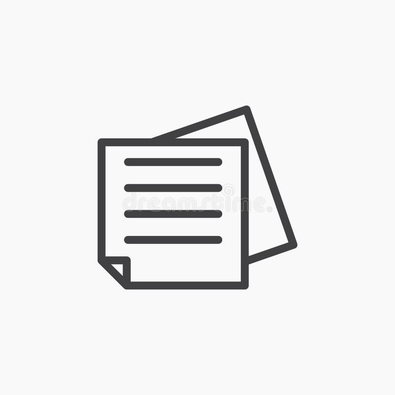 Sticky Notesline in Thin Line Black Color. Flat Simple Vector Symbols ...