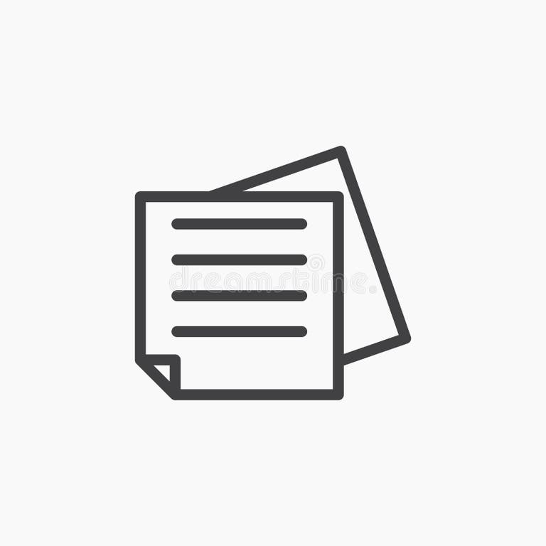 Sticky Notesline in Thin Line Black Color. Flat Simple Vector Symbols ...