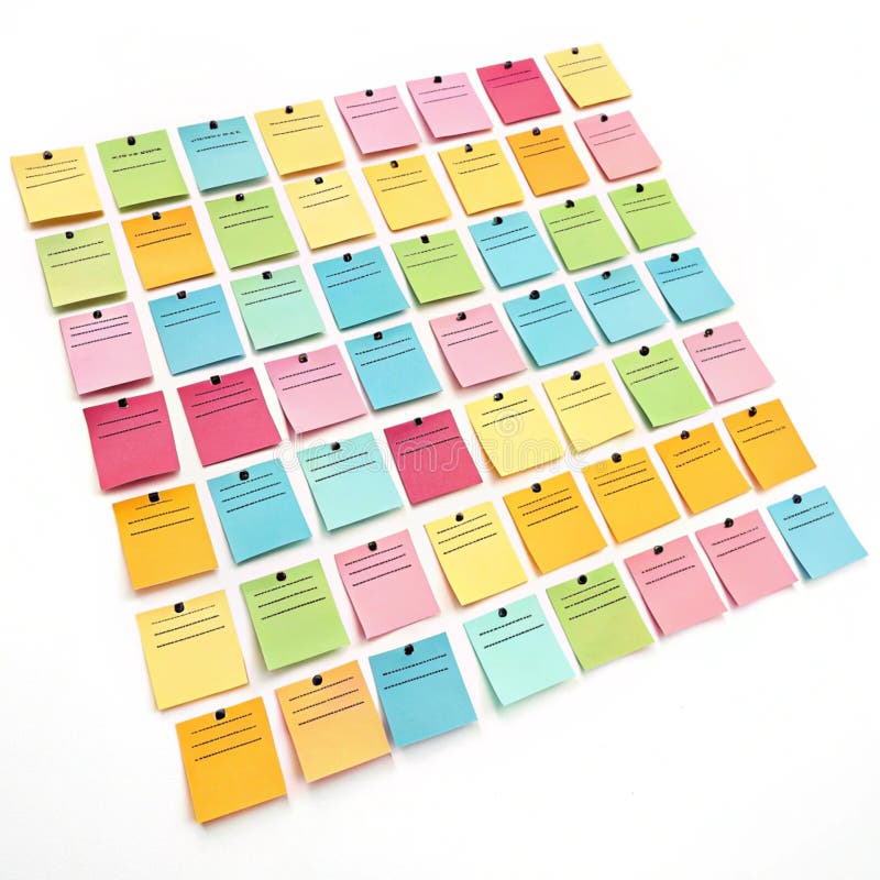 Sticky Notes Isolated on White Background Stock Illustration ...