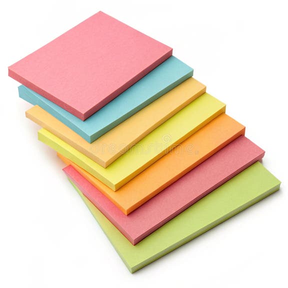 Sticky Notes with Layered Design on Transparent Background Stock ...